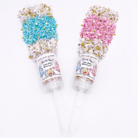Party Supplies | Set Of 5 He Or She Reveal Confetti Popper Pops | Poshmark